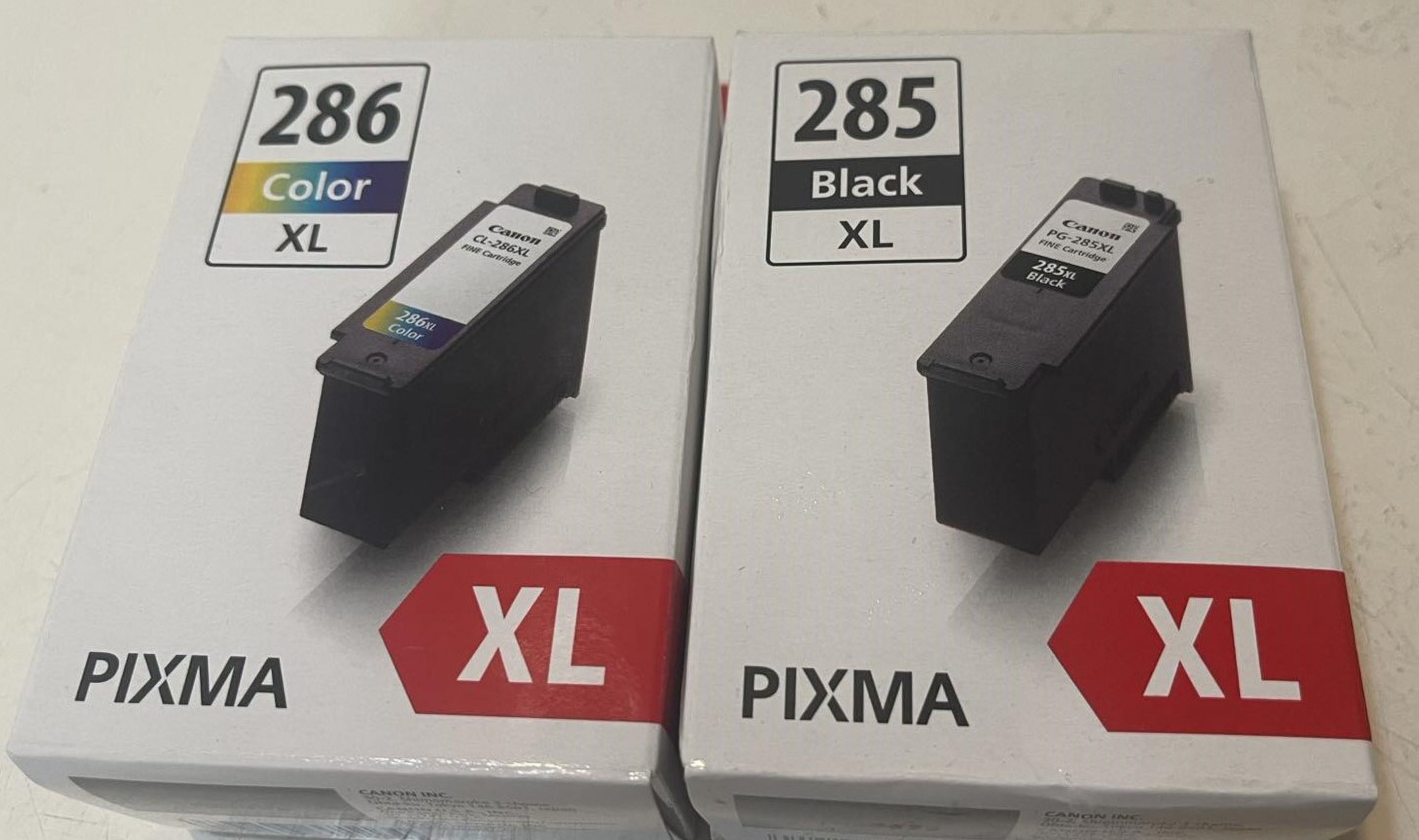 Canon Genuine PG-285 XL Black & CL-286 XL Color Ink Cartridges Pack for ...
