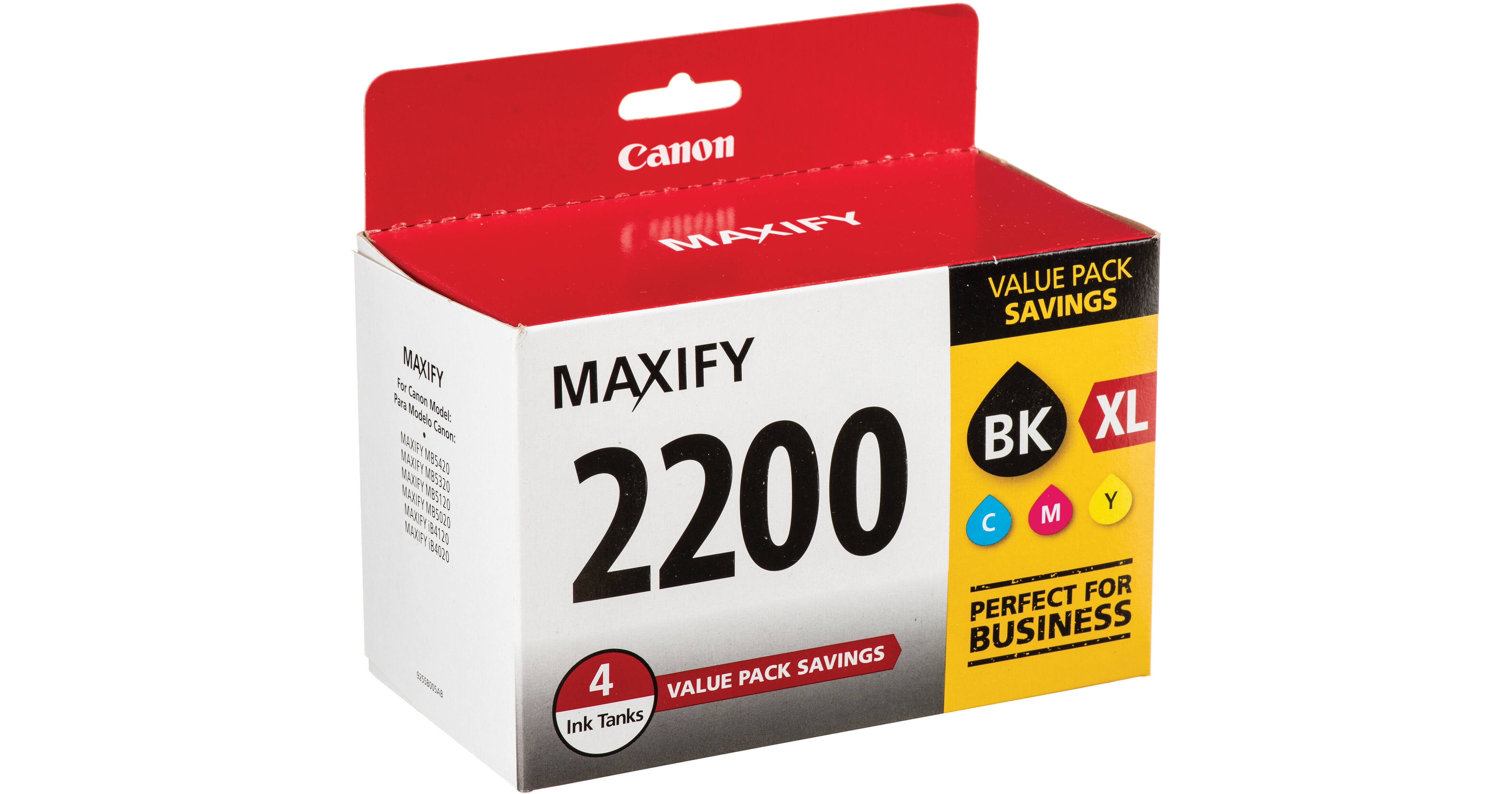 Canon Genuine PGI-2200 XL High Yield Black & Standard Colors 4-Color ...