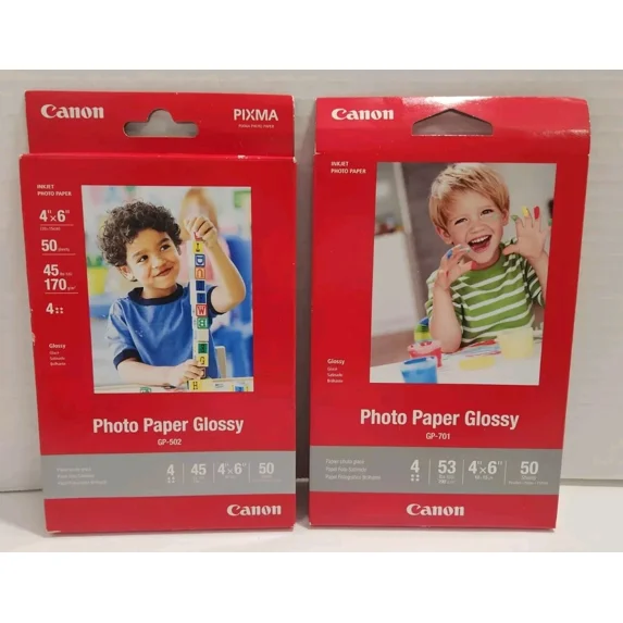 Canon Gp-502 & Gp-701 Inkjet Photo Paper Glossy 4X6 Inch 100 Sheets ...