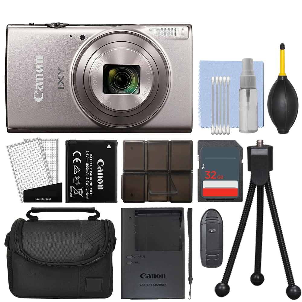 Canon IXY 650 / ELPH 360 20.2MP Digital Camera 12x Optical Zoom Silver+ 32GB Kit - Walmart.com