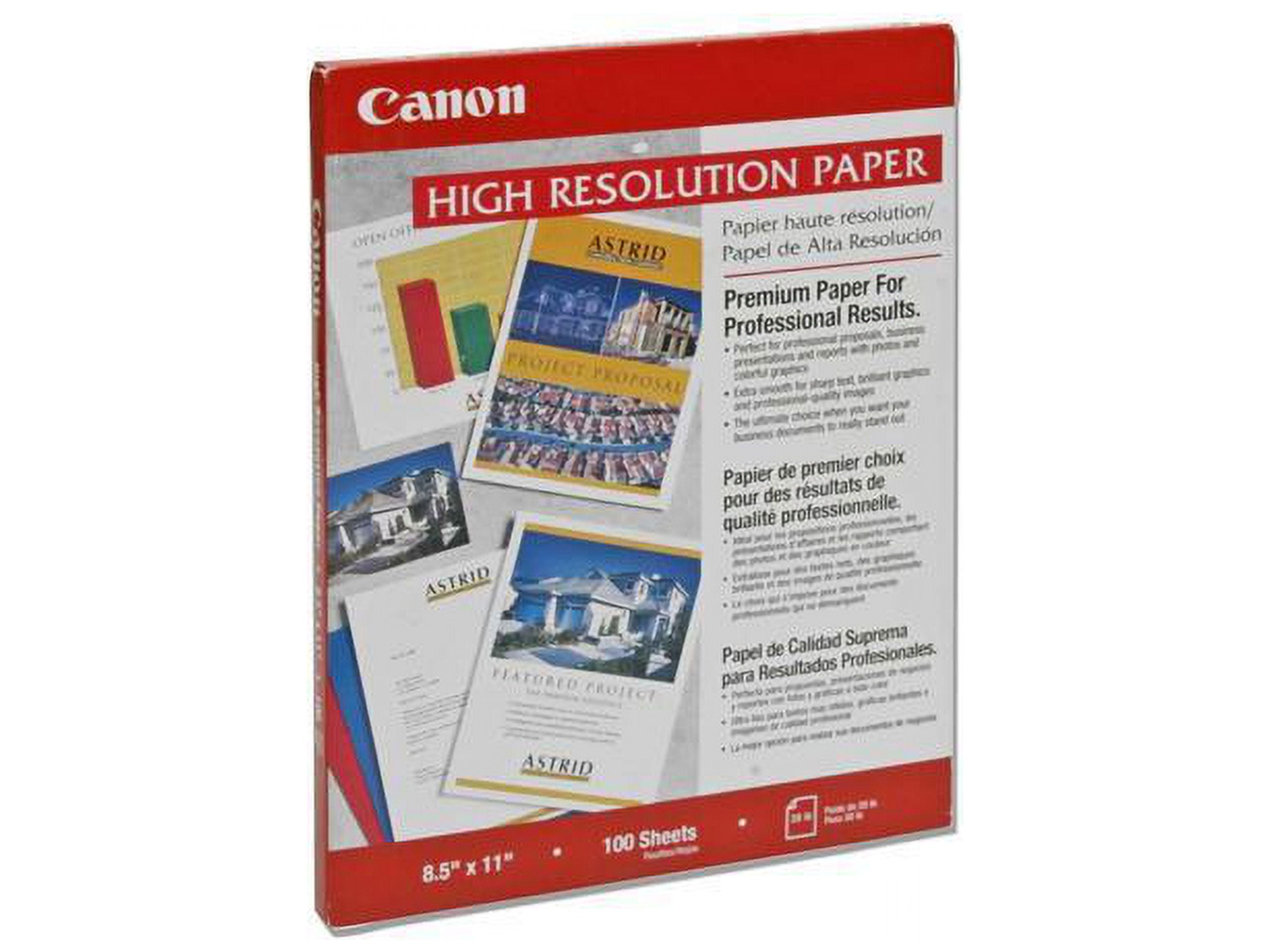 Canon High Resolution Paper, 8.5" x 11", 100 Sheets, HR-101, Vivid ...