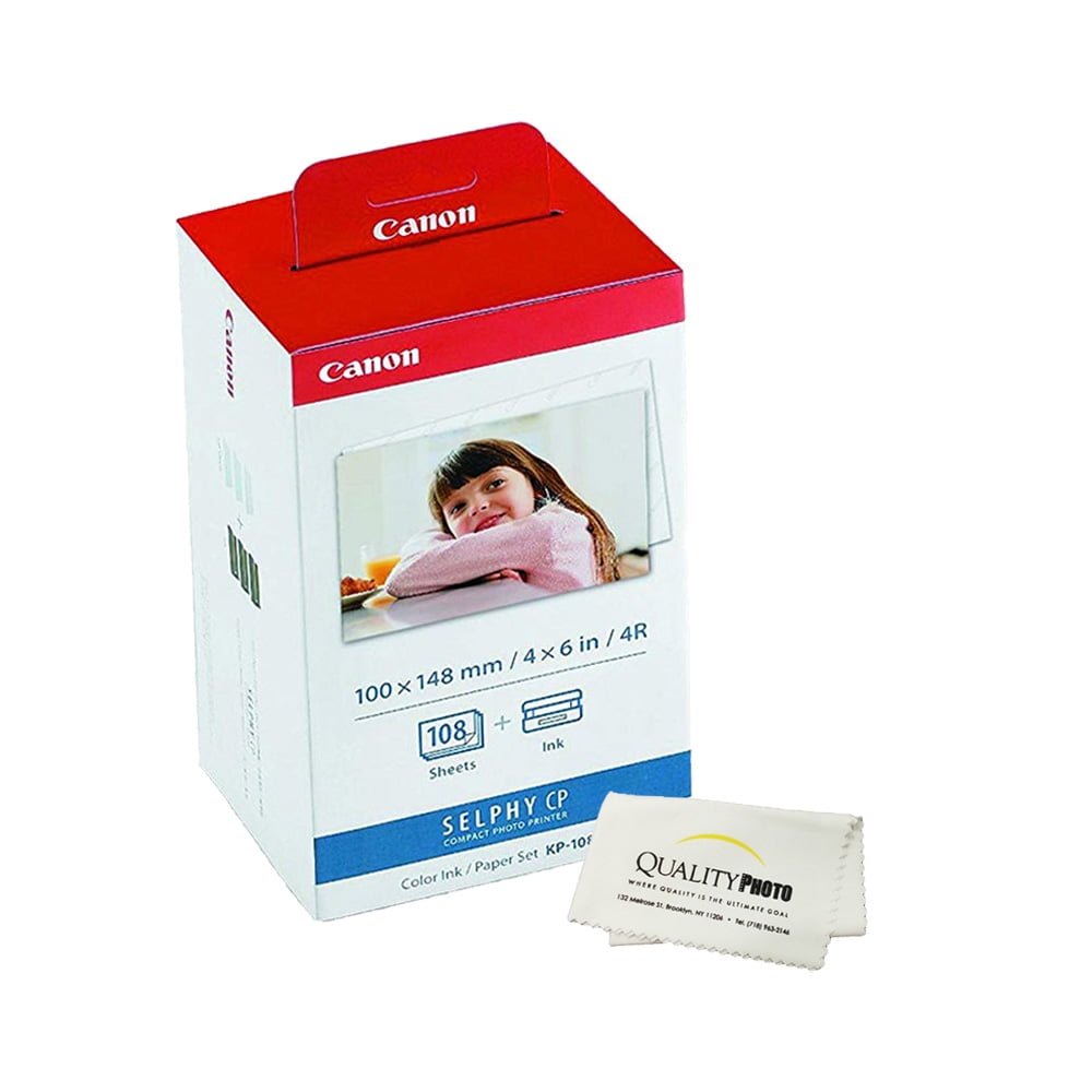 Canon KP-108IN Print Refill Pack: 3 Color Ink Cassette, 108 Sheets 4x6 ...