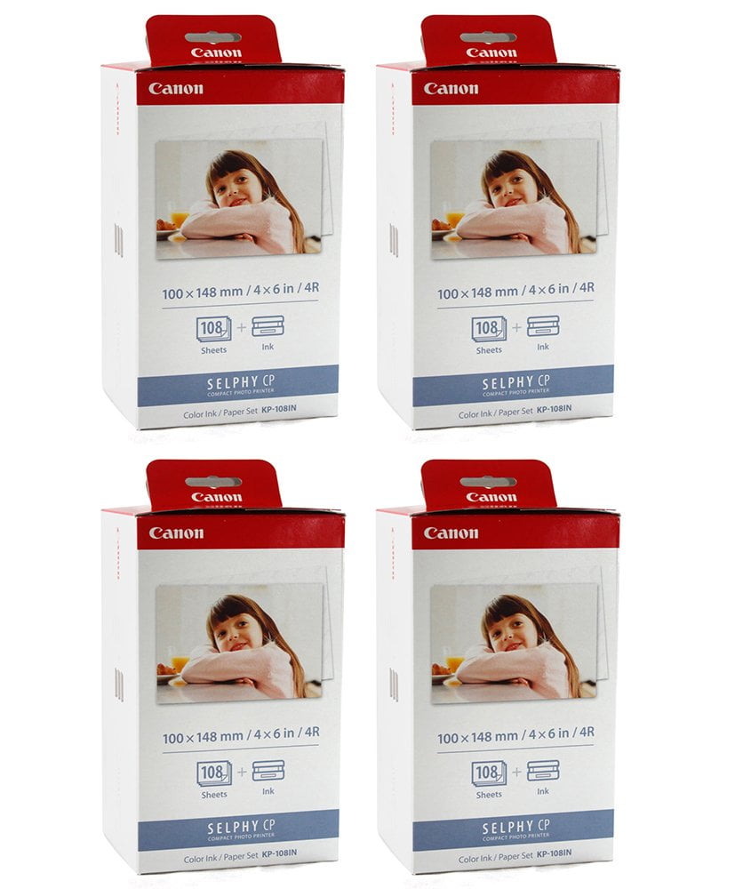 Canon KP-108IN Color YBXJPq Ink and 4 x 6 Paper Set, 108 Count (Pack of ...