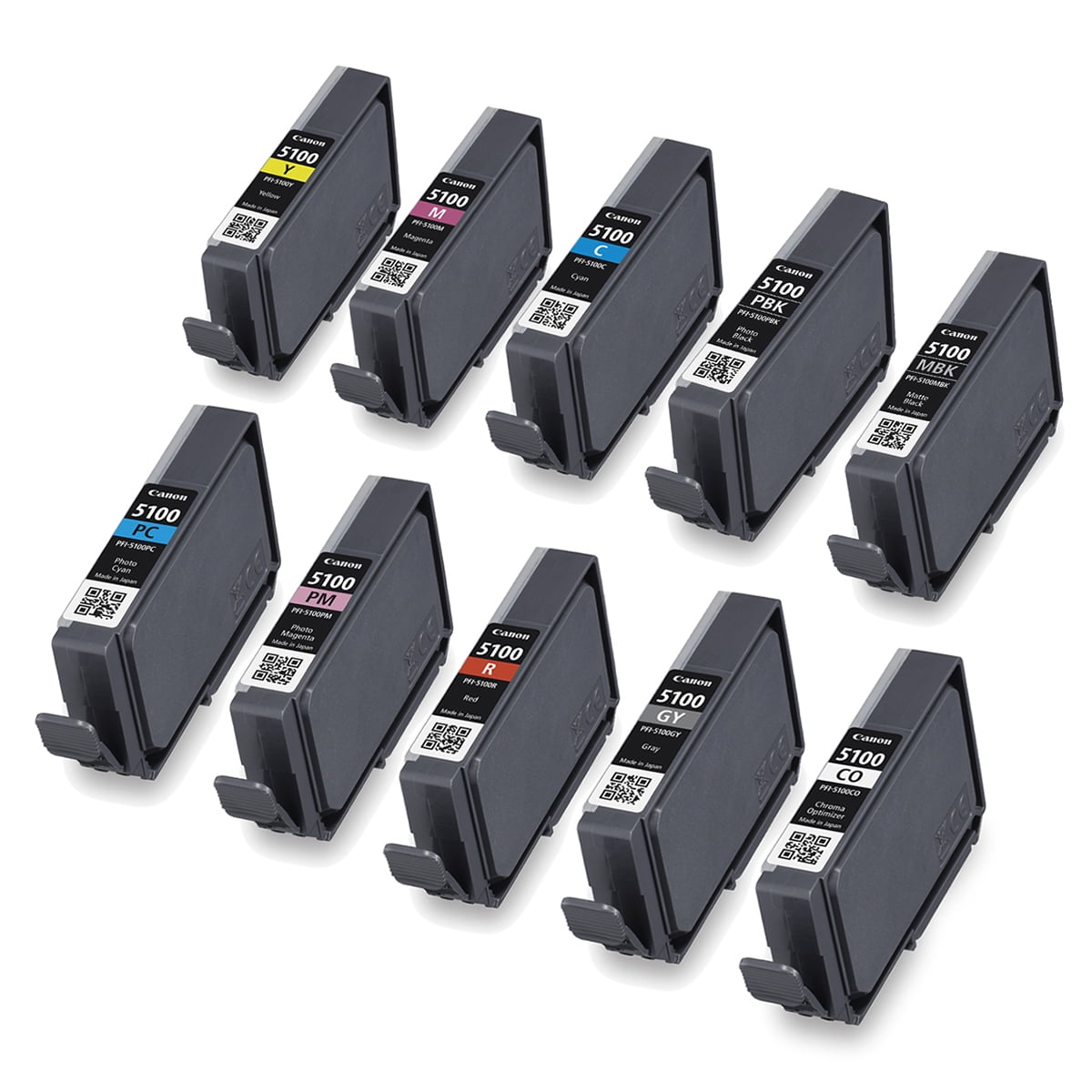 Canon Lucia PRO II PFI-5100 14.4ml Pigment Ink Tank Bundle for PRO-310 ...