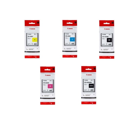 Canon PFI-030 Pigment Ink Tank Kit, Matte Black, Black, Cyan, Magenta ...