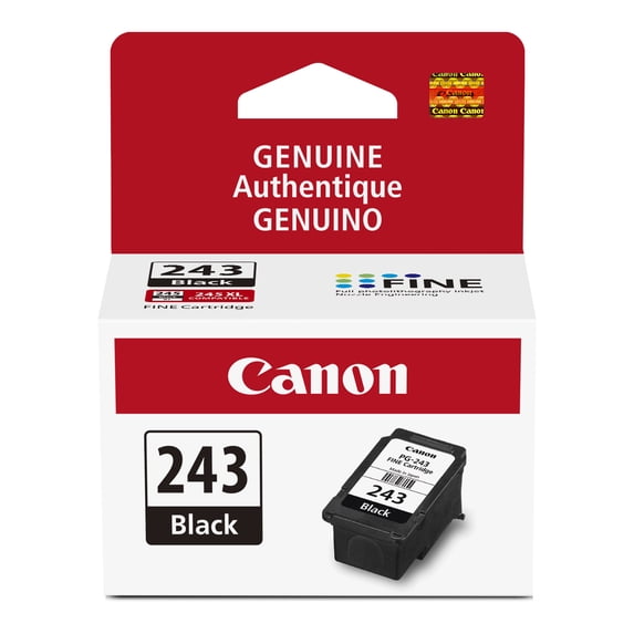 Canon, Ink Cartridge, PG-243 Black, Pigment-Based Long-Lasting Black ...