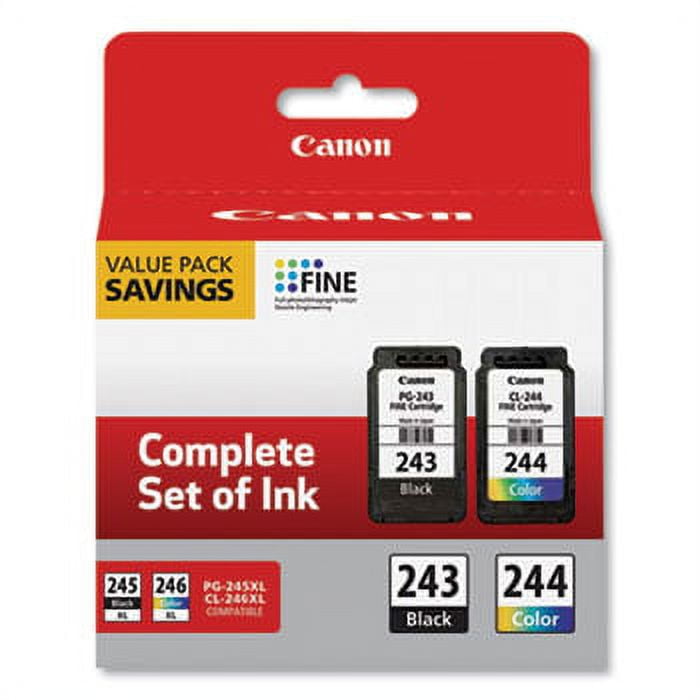 Canon PG-243 Black, CL-244 Color Inkjet Cartridge, Refill for PIXMA ...