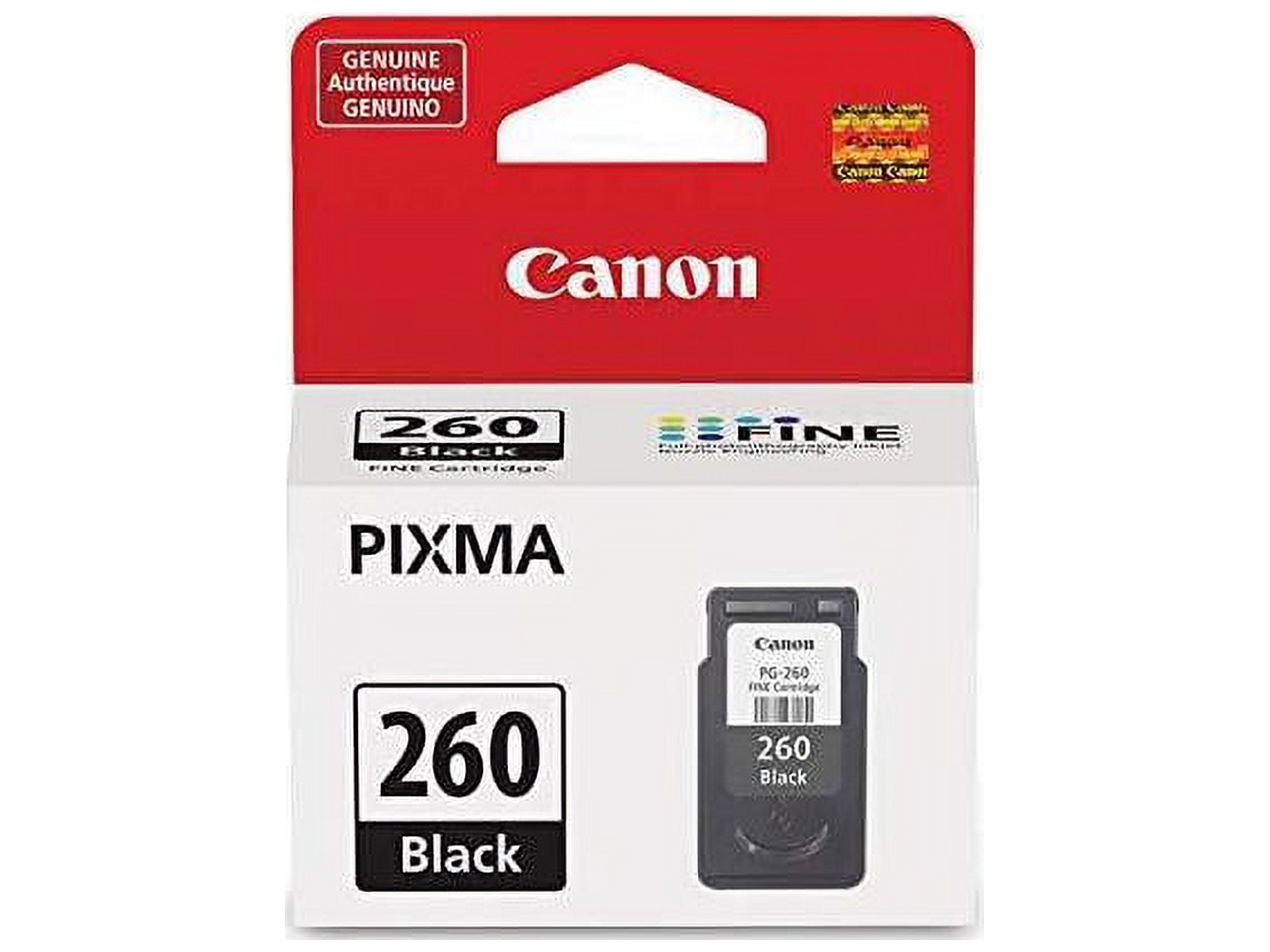 Canon PG-260 Genuine Black Ink Cartridge for Crisp, Sharp Text and ...