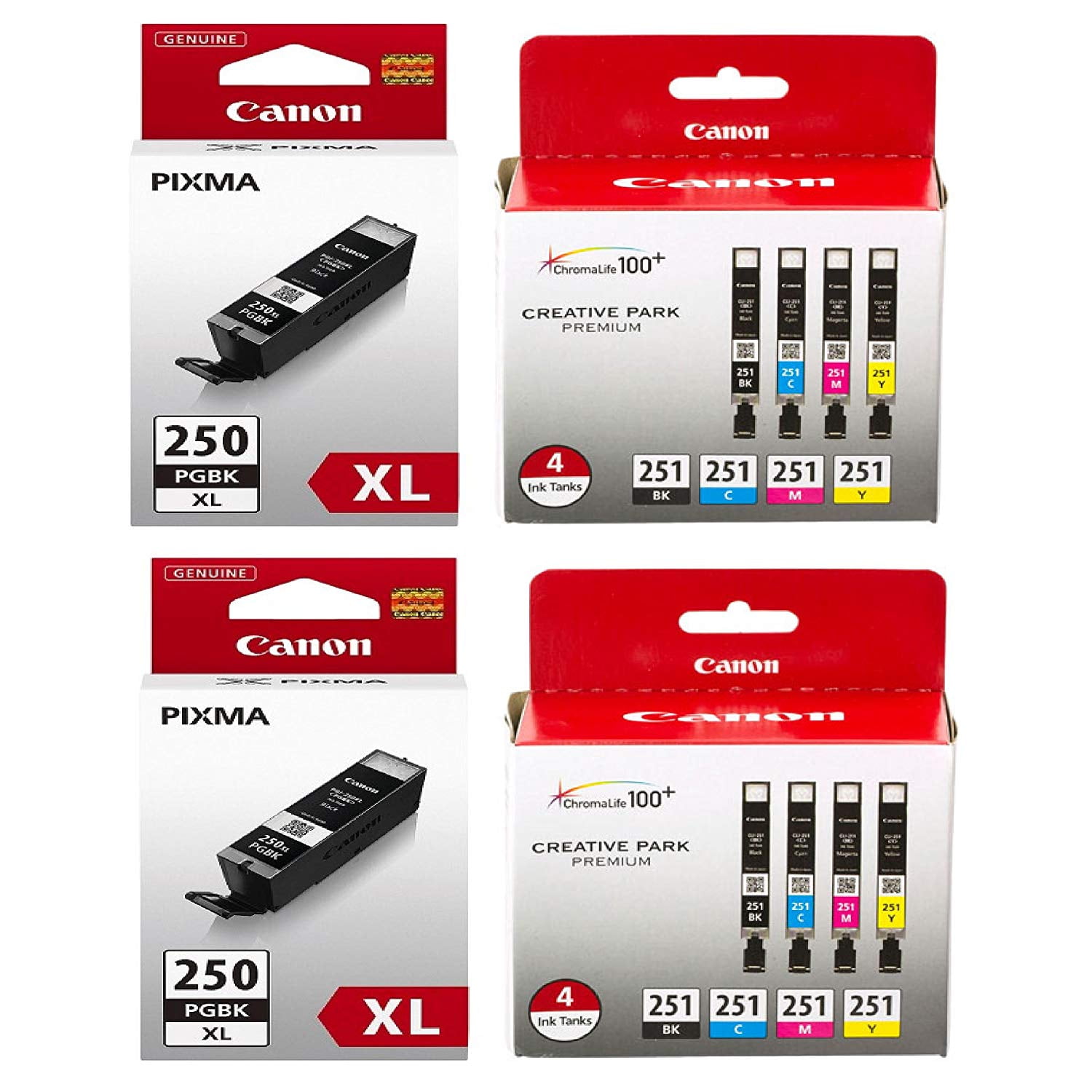 Canon PGI-250XL & CLI-251 High-Yield 10-Pack Ink Cartridge Combo for ...