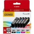 Canon PGI-280 XL/CLI-281 High-Yield 5 Color Pack for PIXMA Printers ...