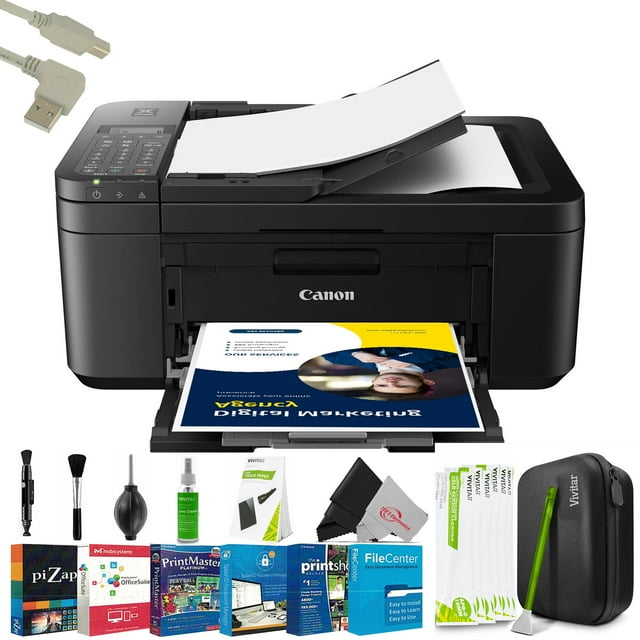 Canon PIXMA TR4720 Wireless All-in-One Printer (Black) Accessory Bundle ...