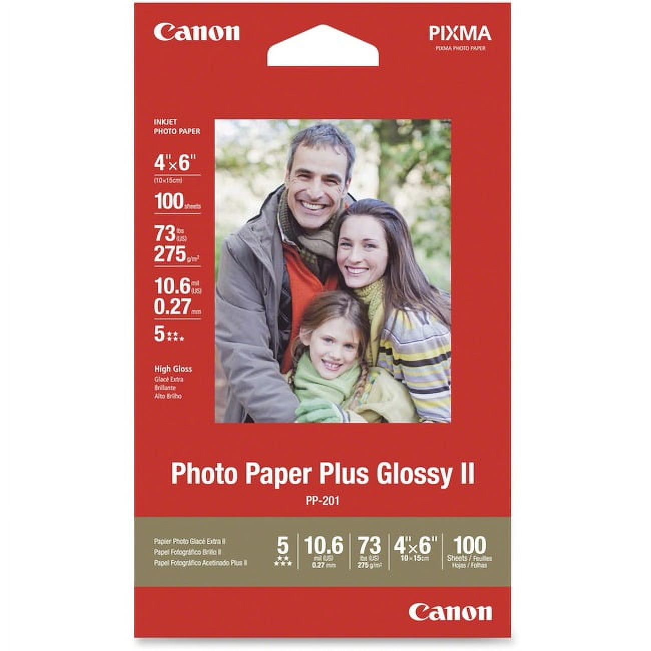 Canon Photo Paper Plus Glossy II for Picture Print, 4x6, 10.6 mil, 100 ...