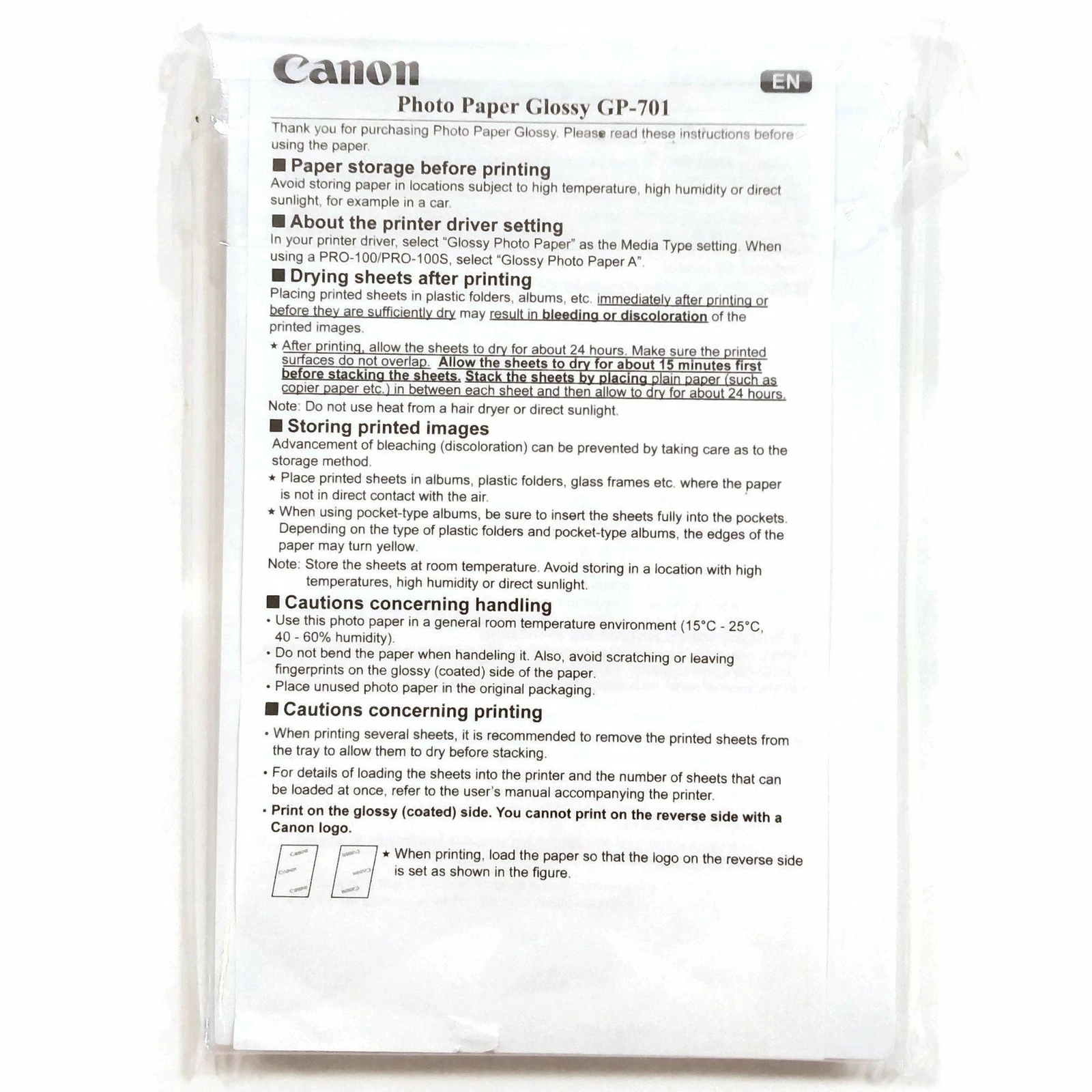Canon Photo Paper Glossy Gp-701 4" X 6" New Sealed - Walmart.com