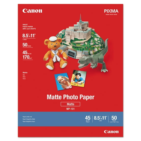 Canon Matte Photo Paper Plus for Picture Print, Letter A Size (8.5 in x ...