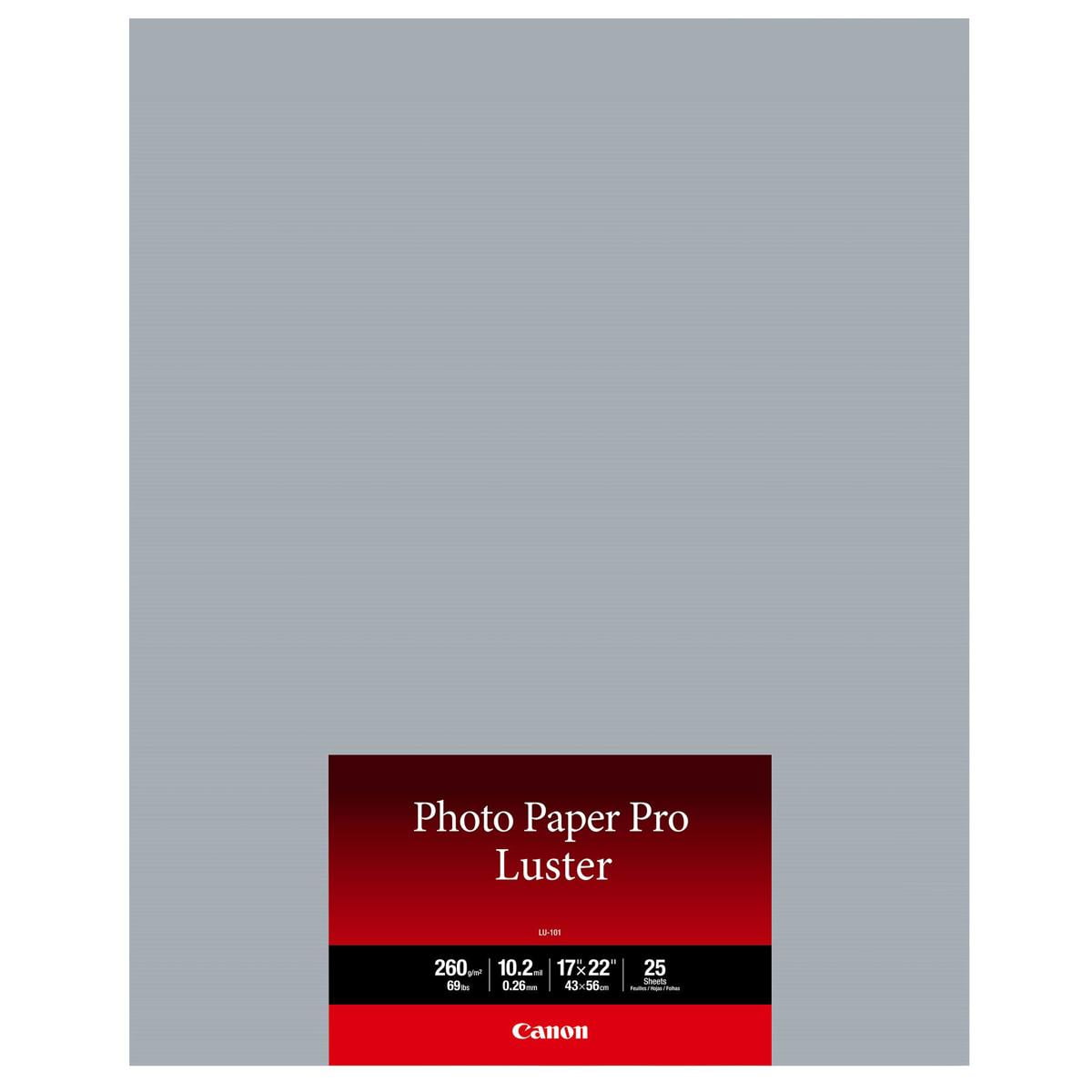 Canon Photo Paper Pro Luster LU-101 (17 x 22" - 25 Sheets) - Walmart.com