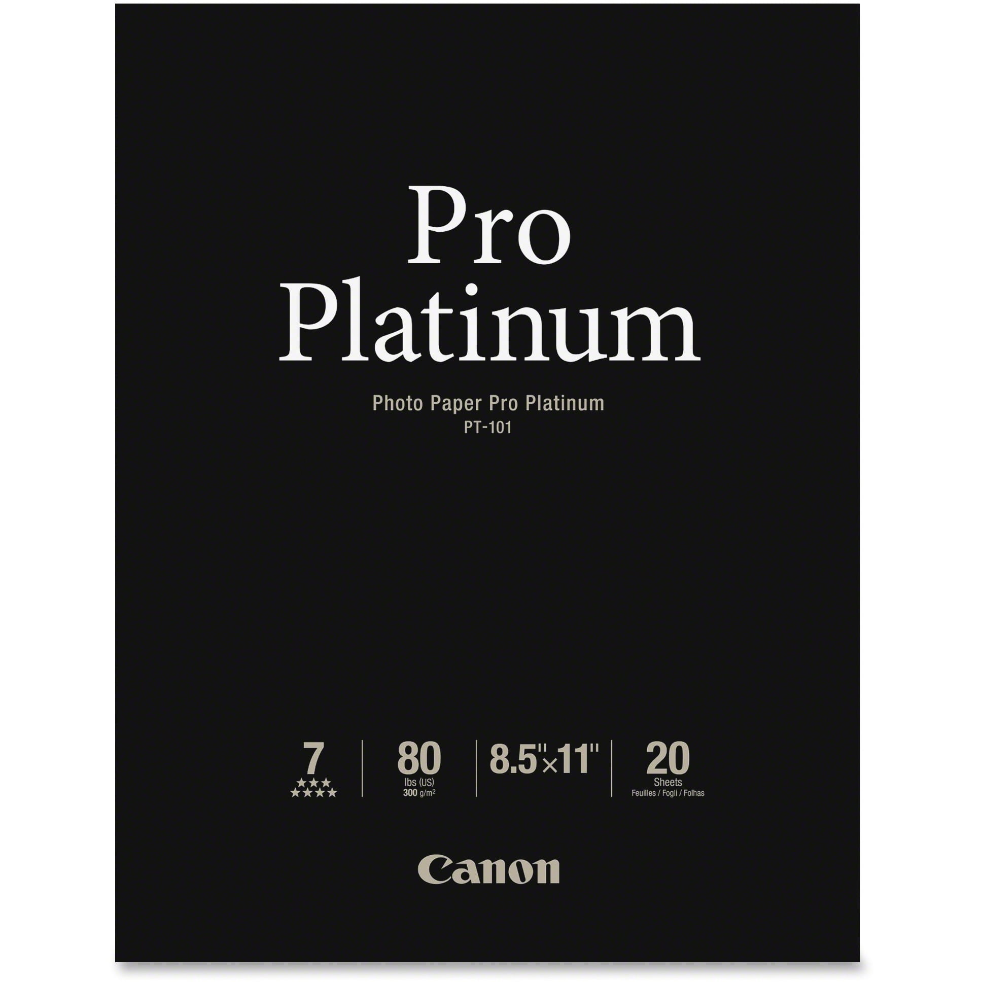 Canon Photo Paper Pro Platinum, High Gloss, 8-1/2 x 11, 80 lb., White ...