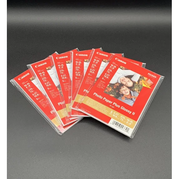 Canon Pixma 4"X6" Inkjet Photo Paper Plus Glossy Ii Pp-201 6 Packs Of 5 ...