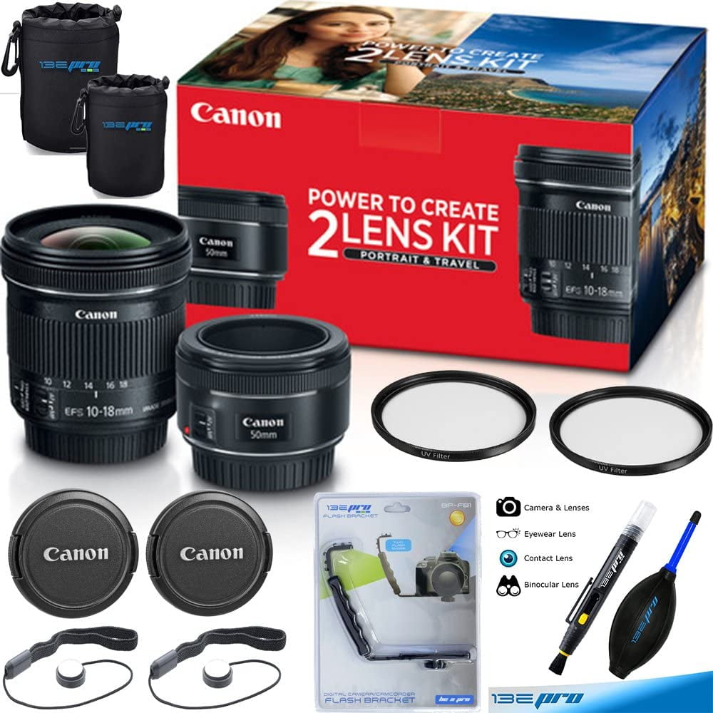 Canon Portrait Travel Lens Kit - 50mm f/1.8 & 10-18mm Wide Angle EF ...