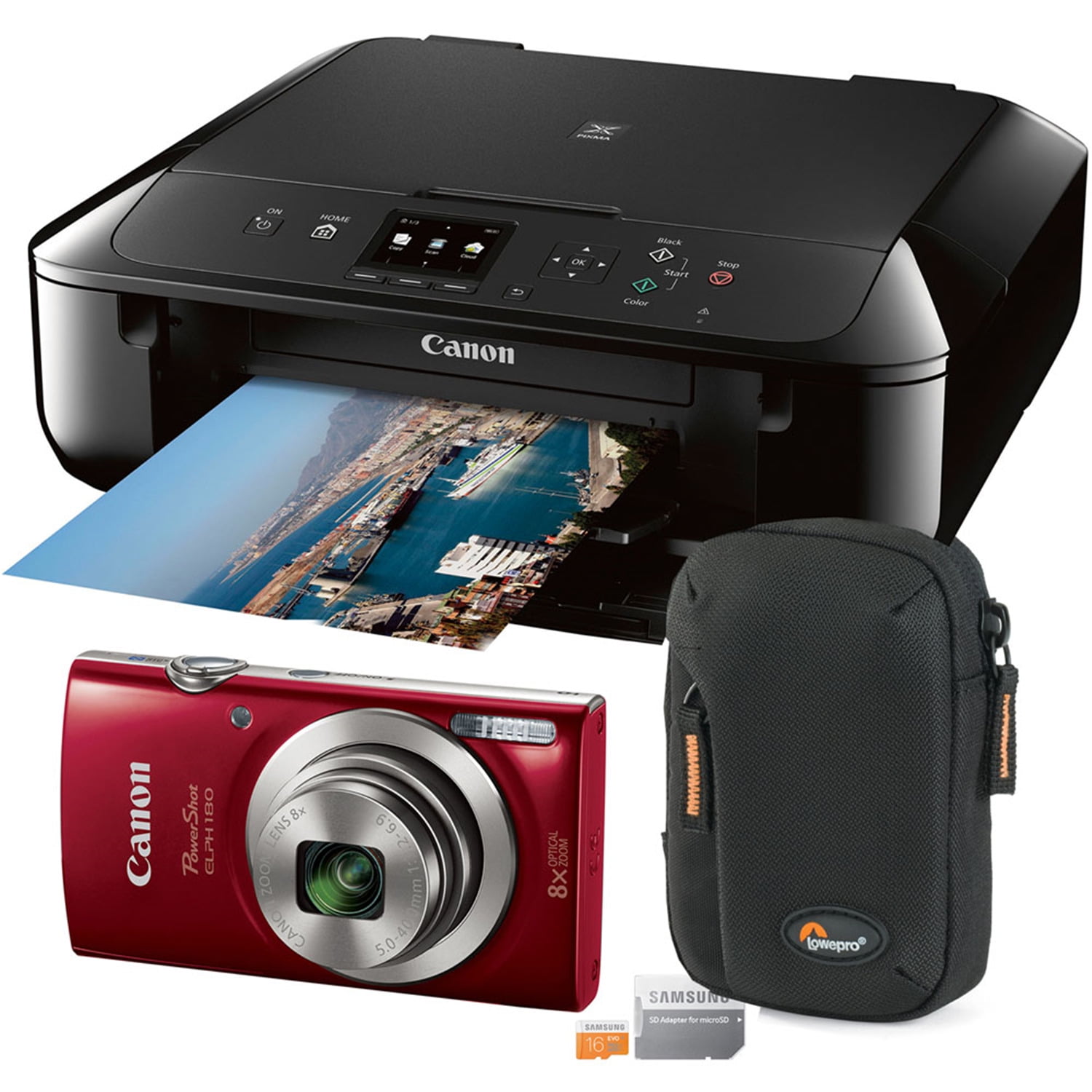 Canon PowerShot ELPH 180 Digital Camera Bundle with 20 Megapixels, 8x ...