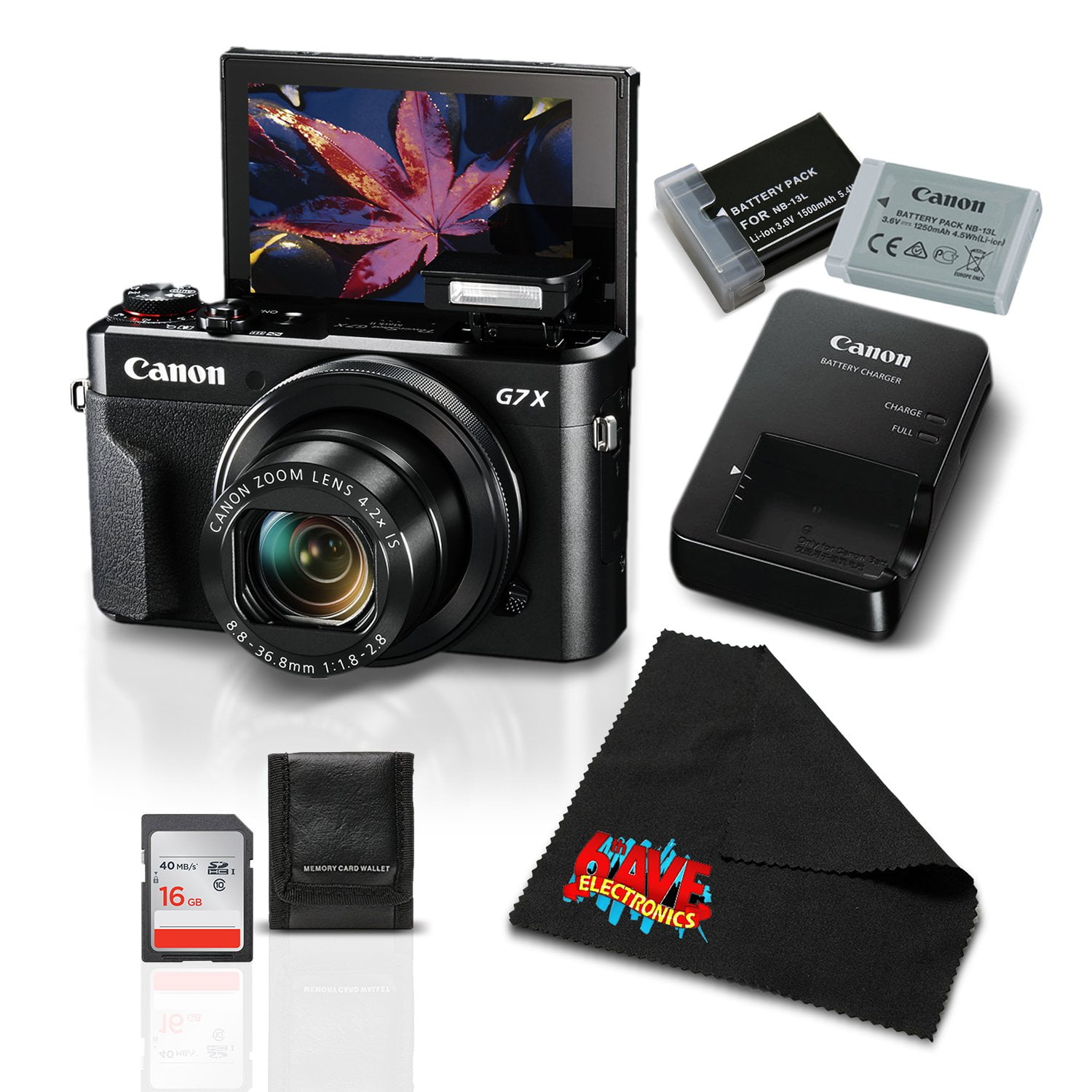 Canon PowerShot G7 X Mark II Digital Camera 1066C001 + NB-13L ...