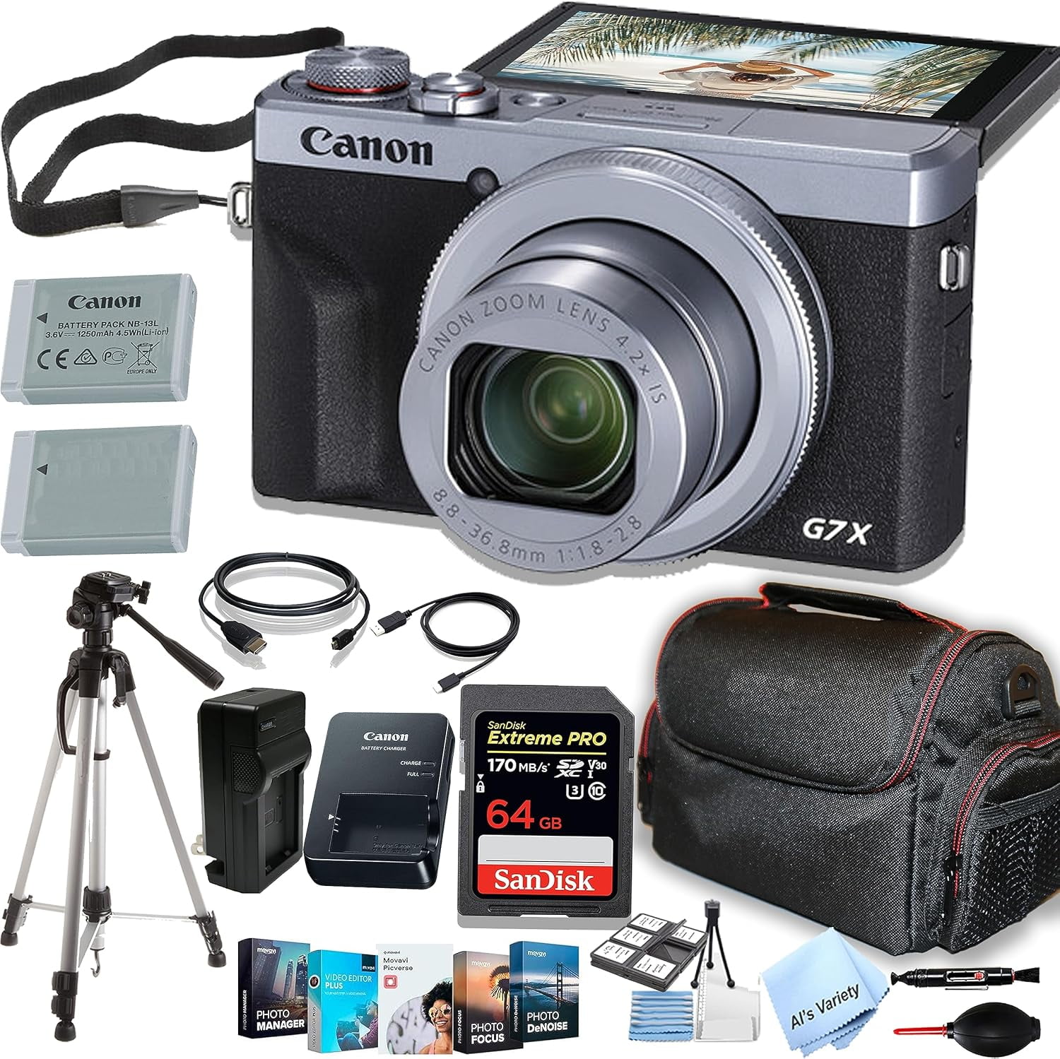 Canon PowerShot G7 X Mark III Digital Camera, 20.2 MP, Silver, with ...