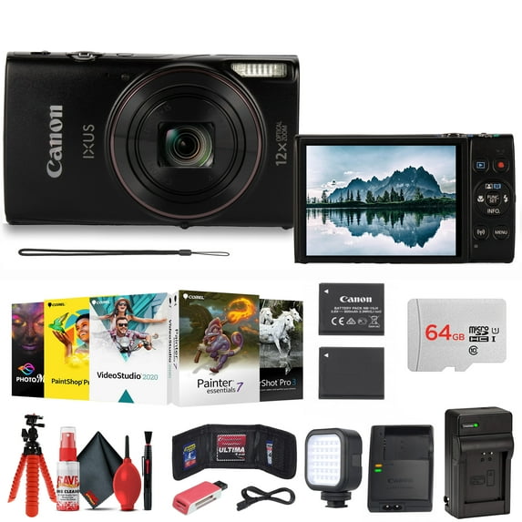 Canon PowerShot IXUS 285 HS A 12X Optical Zoom Digital Camera (Black ...