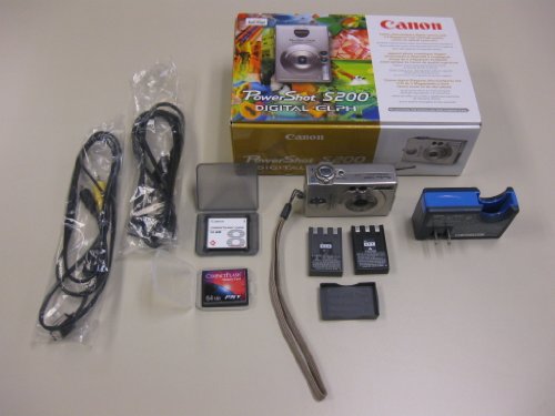 Pre-Owned Canon PowerShot S200 2 Megapixel Compact Camera, Metallic ...