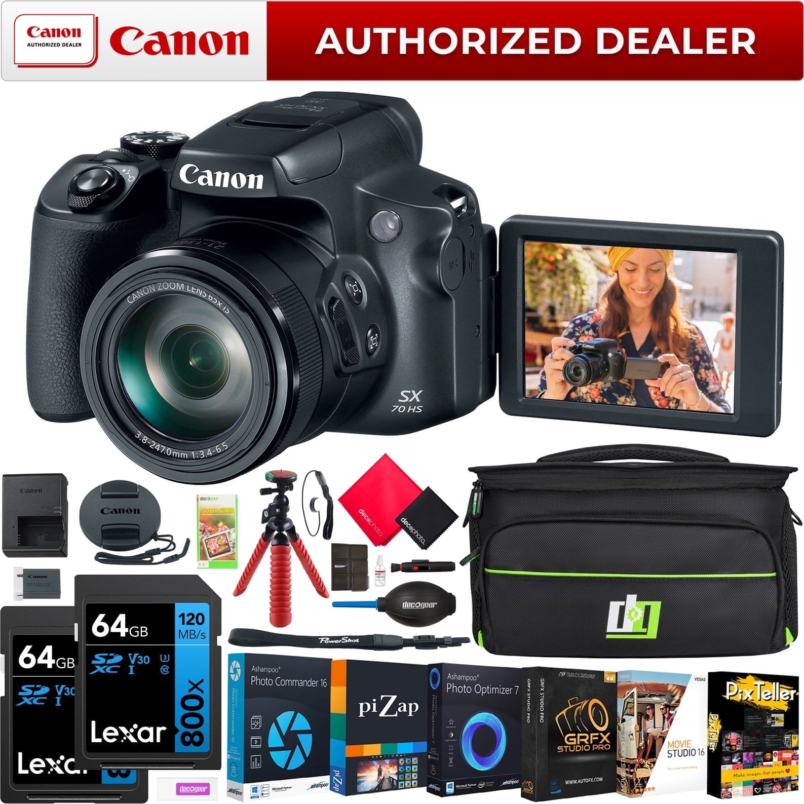 Canon PowerShot SX70 HS 20.3MP 65x Optical Zoom Digital Point & Shoot ...