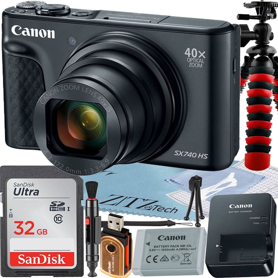 Canon PowerShot SX740 HS Digital Camera (Black) with 40x Optical Zoom ...