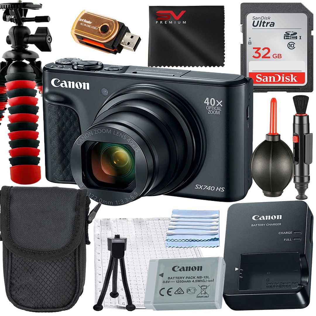 Canon PowerShot SX740 HS Digital Camera (Black) with SanDisk 32GB ...