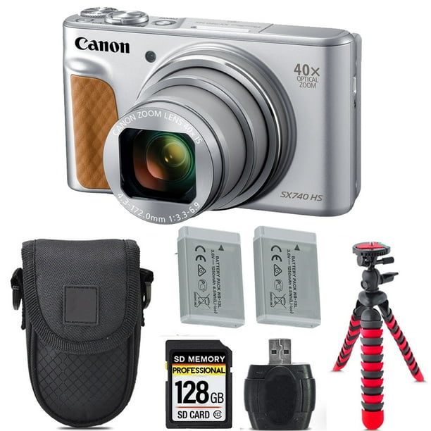 Canon PowerShot SX740 HS Digital Camera (Silver) + Extra Battery ...