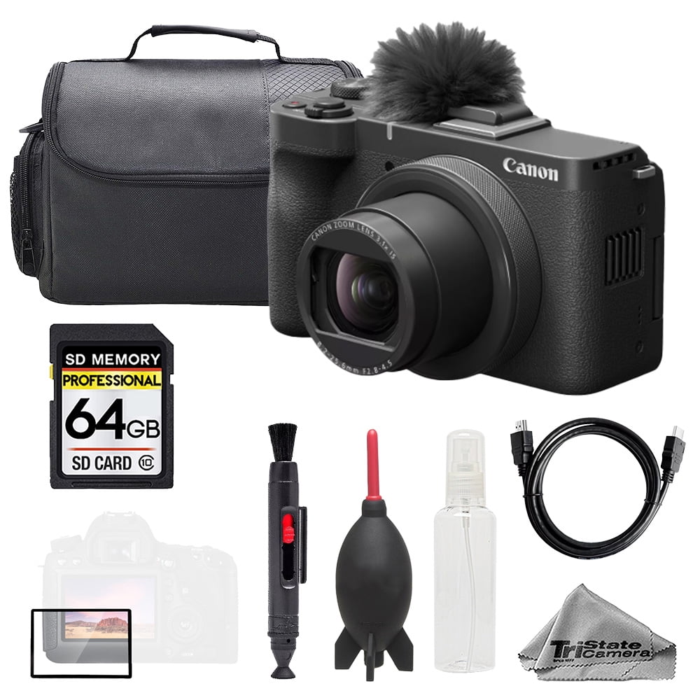 Canon PowerShot V1 Digital Camera + 64GB + Bag+ Screen Protector- Basic ...