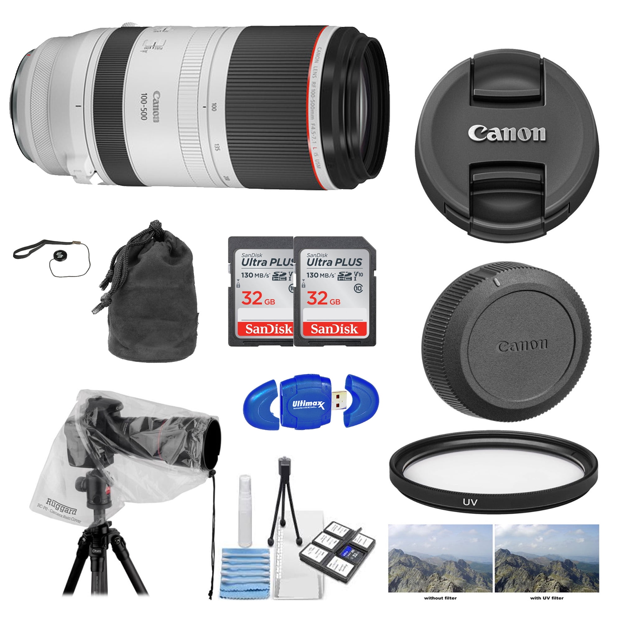 Canon RF 100-500mm f/4.5-7.1L IS USM with LensRain Cover | Cleaning Kit ...