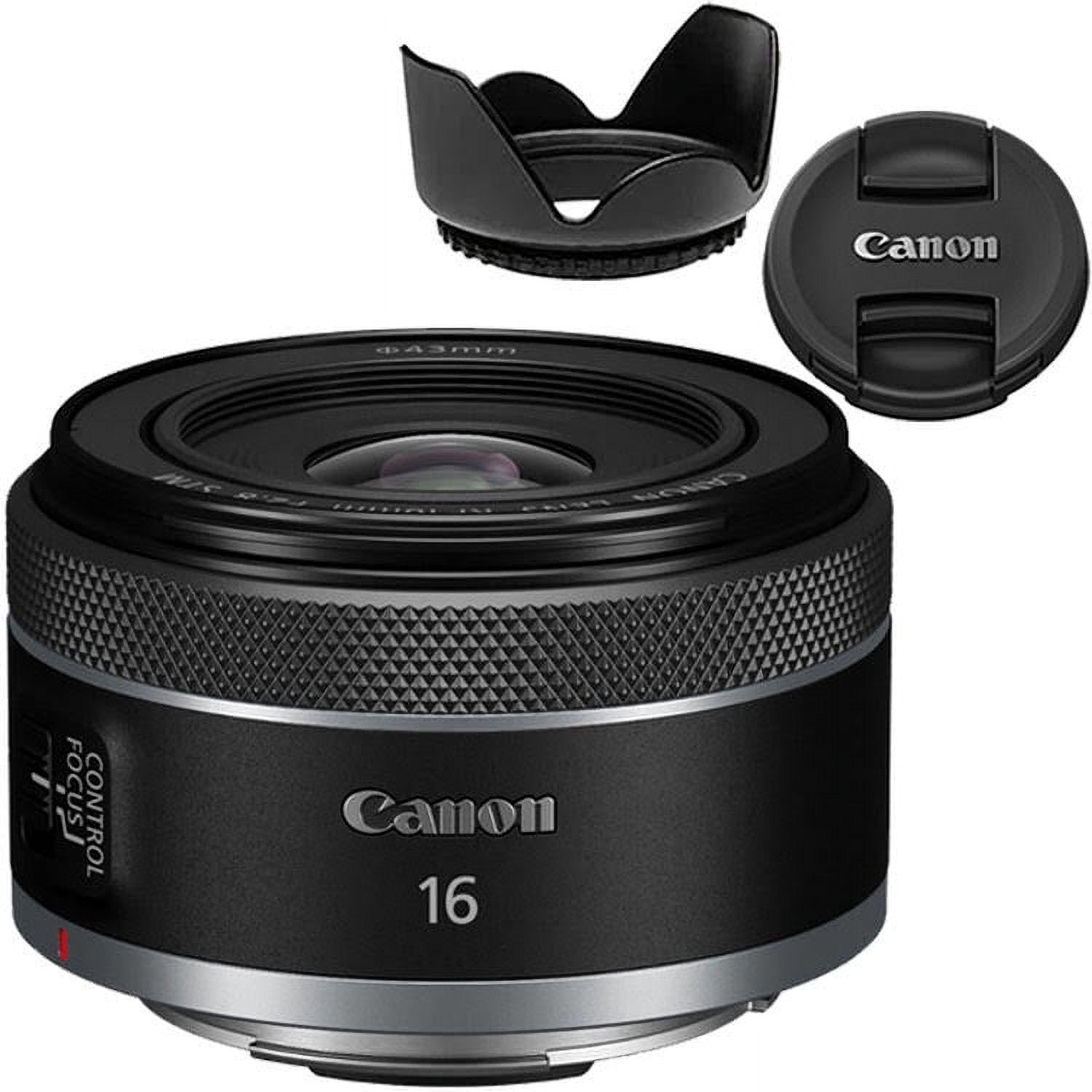 Canon RF 16mm f/2.8 STM Lens with Hood and Cap for Full-Frame Format ...