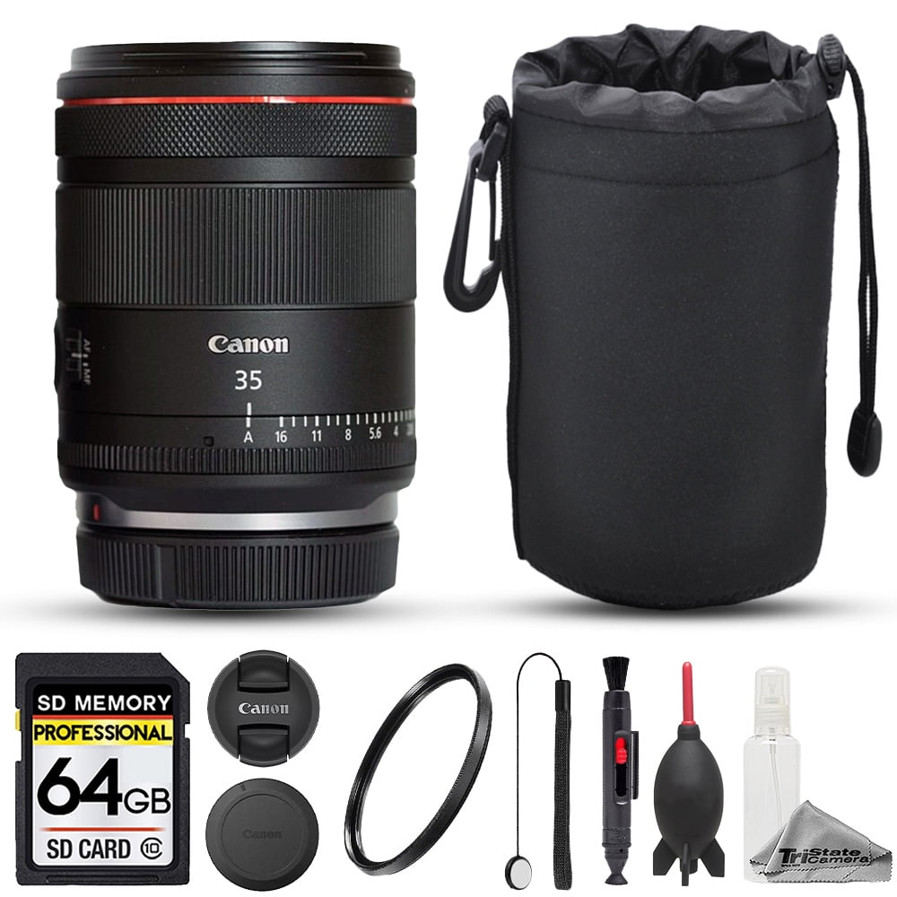 Canon RF 35mm f/1.4 L VCM Lens - 8pc 64GB Memory Bundle (International Version) - Walmart.com