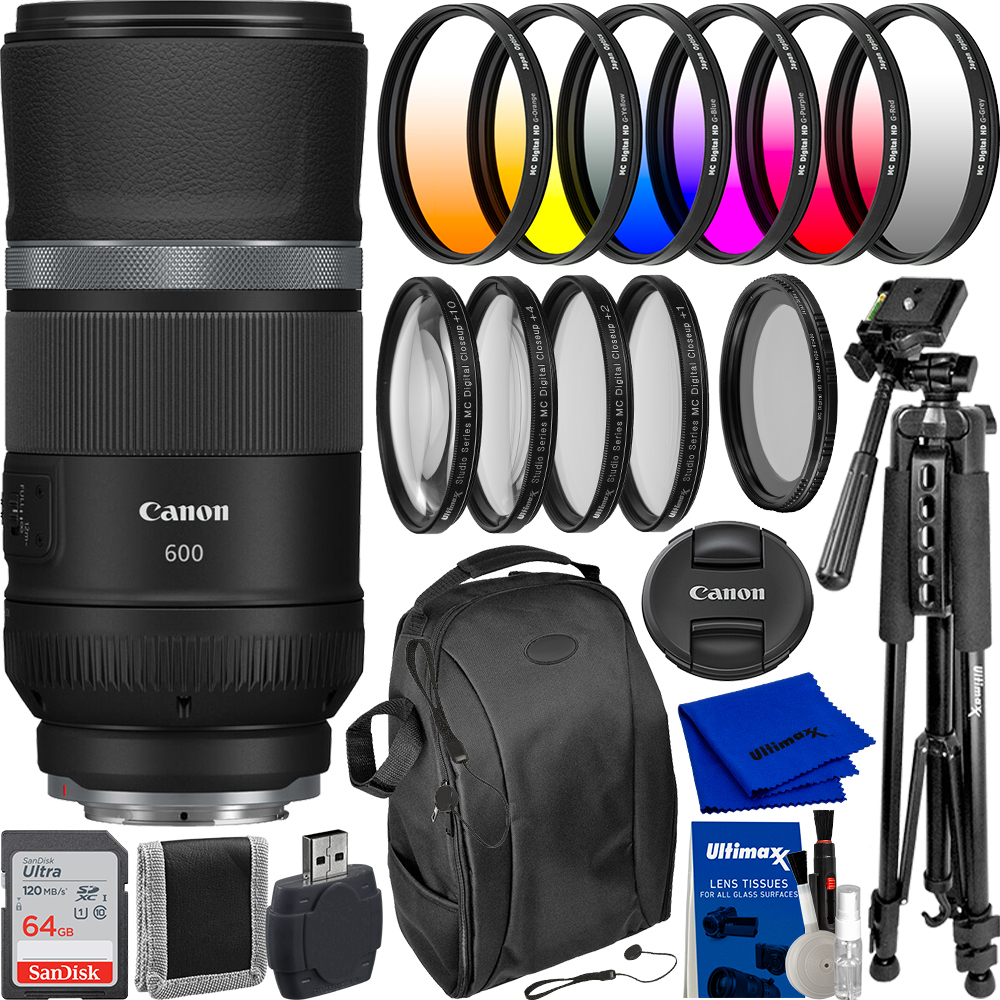 Canon RF 600mm f/11 IS STM Lens w/Must Have Accessory Bundle. Includes ...