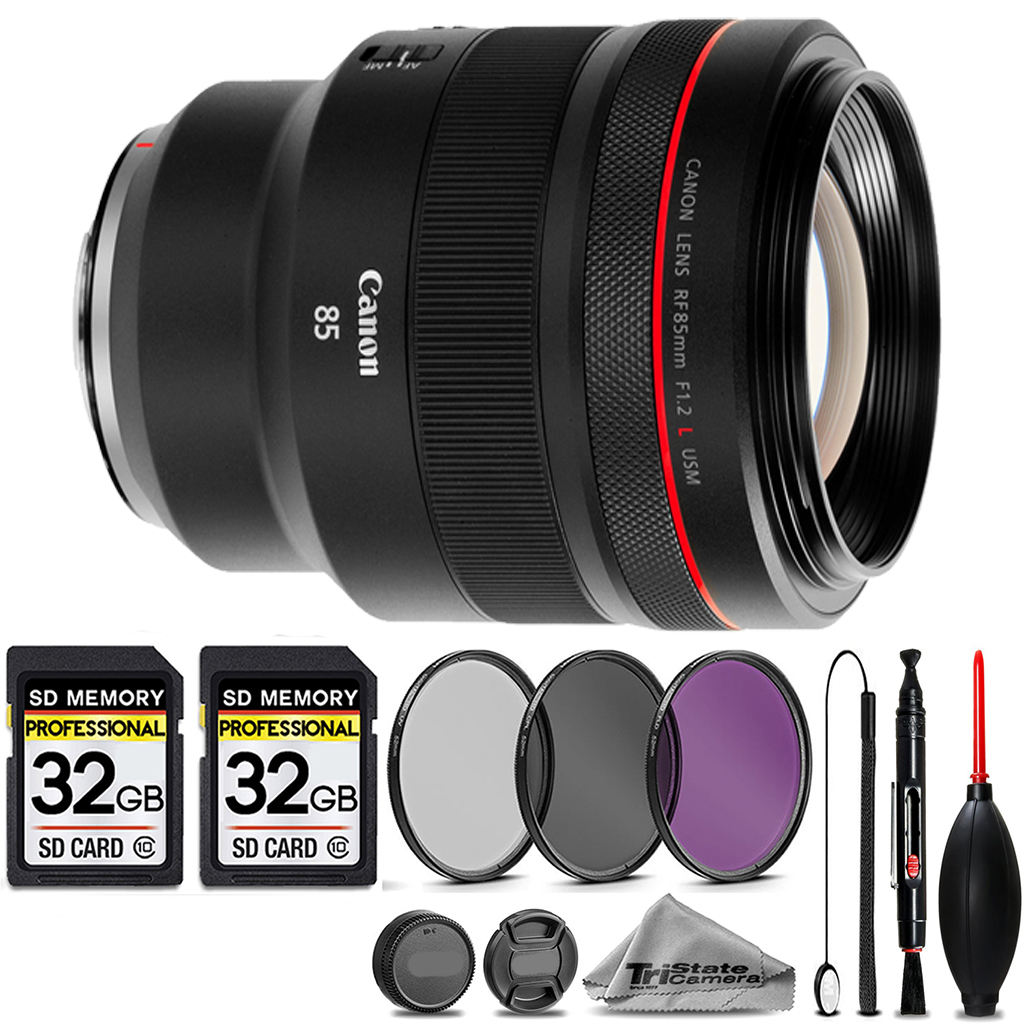Canon RF 85mm f/1.2L USM Lens +3PC FILTER + 64GB STORAGE BUNDLE KIT ...