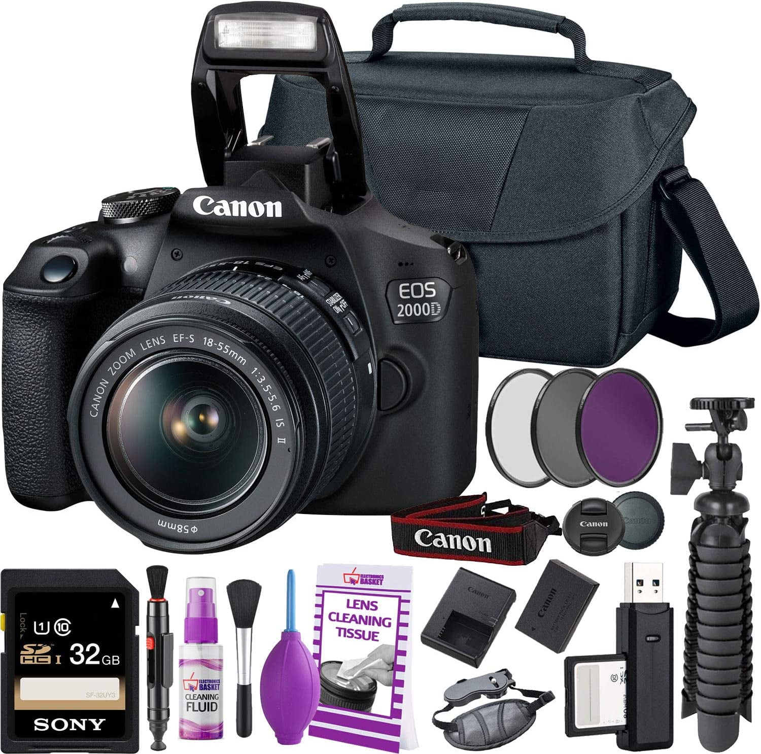 Canon Rebel T7 (EOS 2000D) DSLR Camera with EF-S 18-55 mm F/3.5-5.6 IS ...