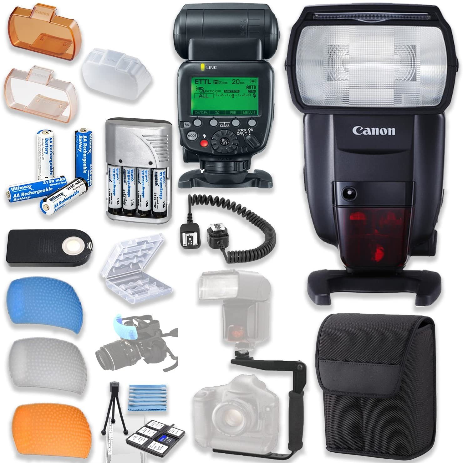 Canon Speedlite 600EX II-RT Flash with Canon Speedlite Case + TTL Cord ...