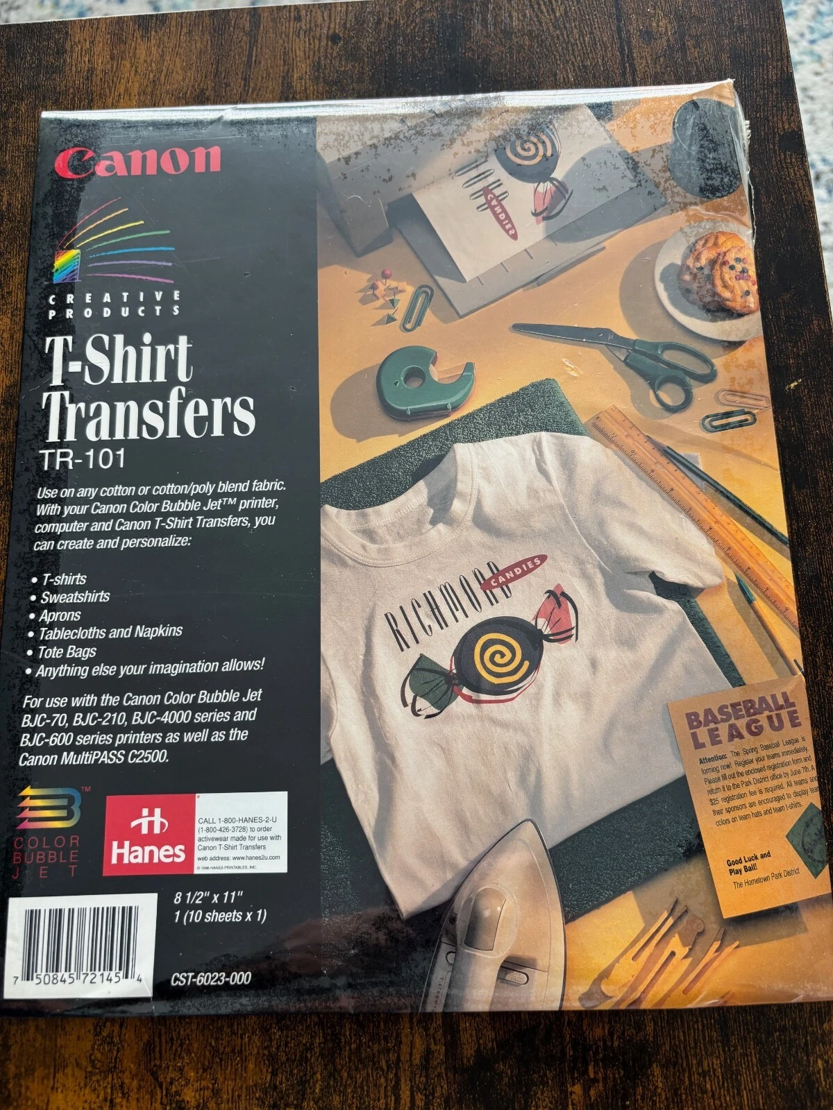 Canon T-Shirt Transfers Tr-101 Sheets Color Bubble Jet Printer Promo ...