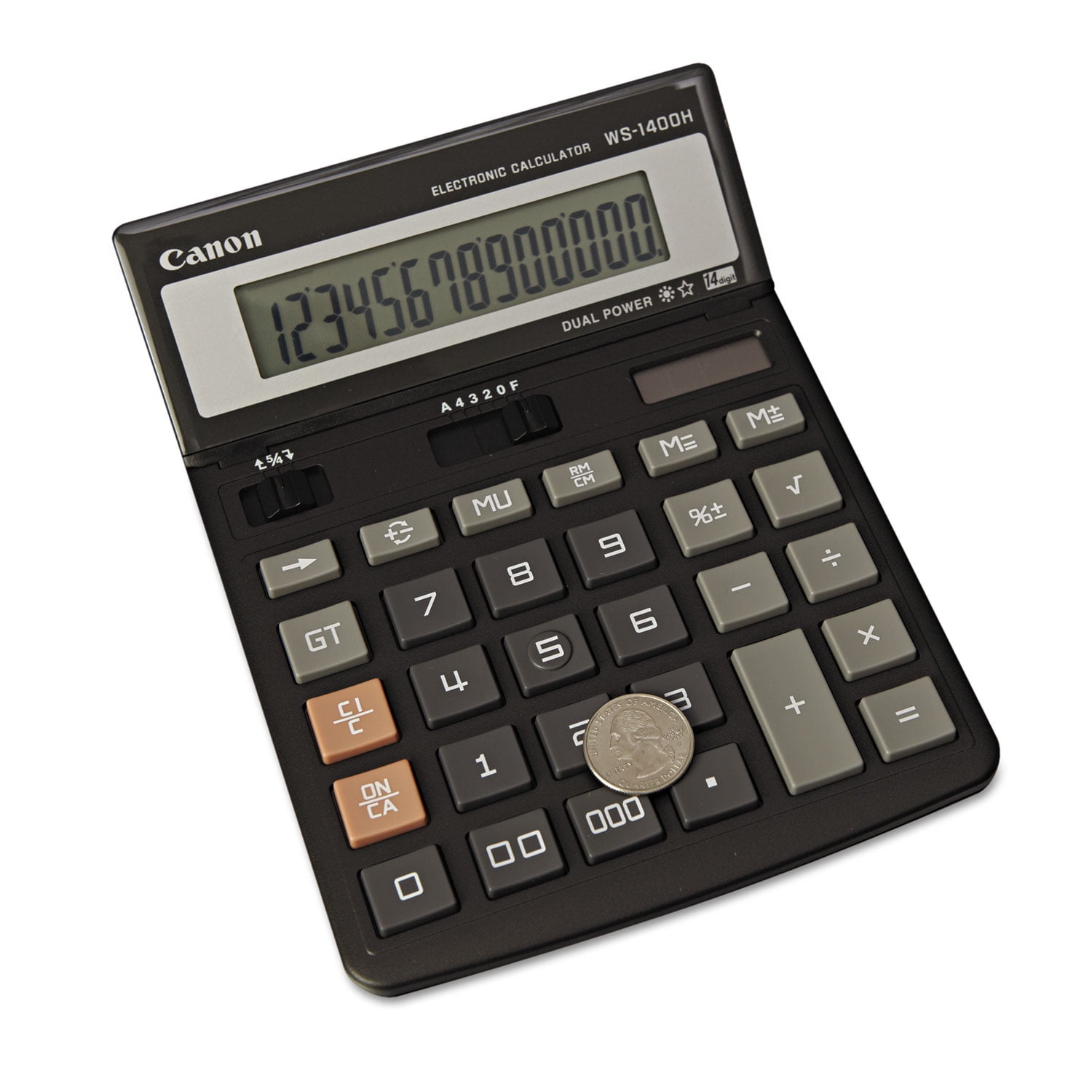 Canon USA 4087A005AA WS1400H Minidesk Calculator, 14-Digit LCD ...