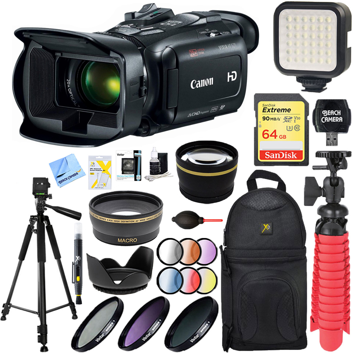 Canon VIXIA HF G21/G50 Full HD Camcorder with 64GB Deluxe Video Kit ...