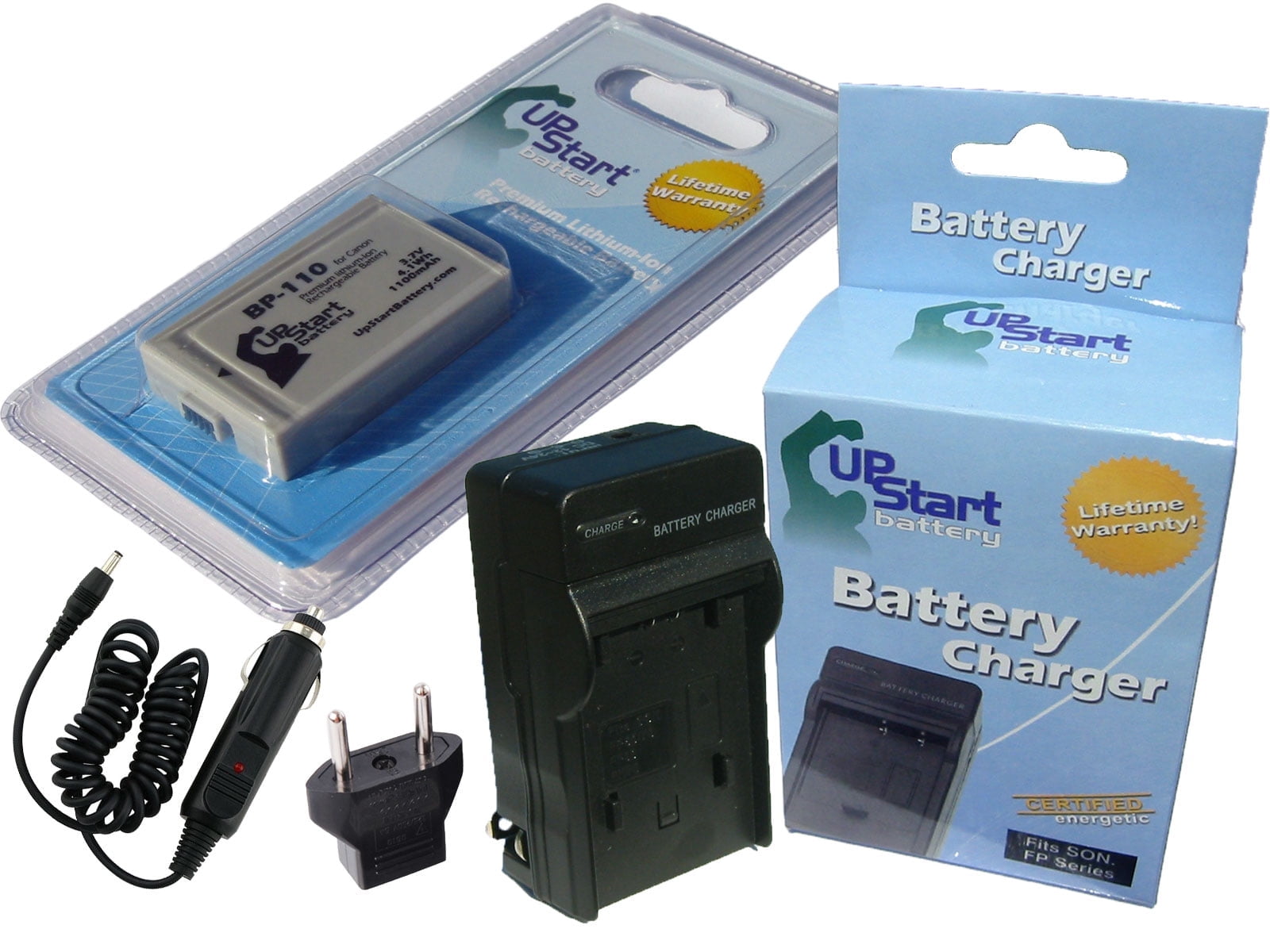 Canon VIXIA HF R200 Battery and Charger with Car Plug and EU Adapter ...