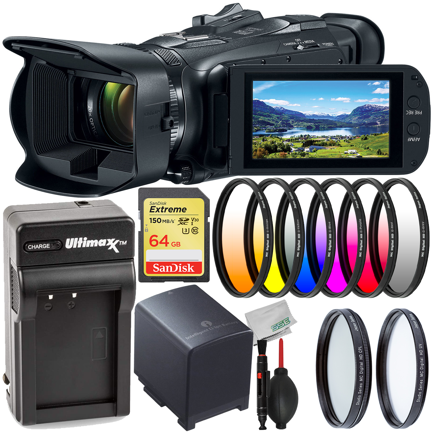 Canon Vixia HF G50 UHD 4K Camcorder with Essential Accessory Bundle ...