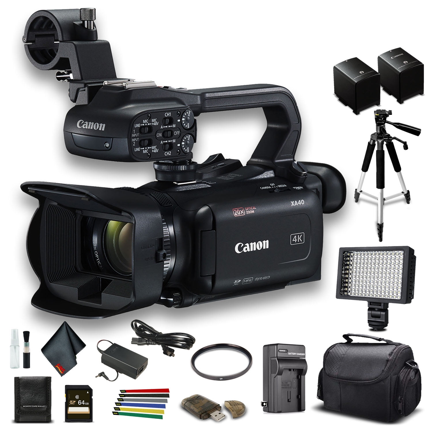 Canon XA40 Professional UHD 4K Camcorder W/ Extra Battery - Starter ...