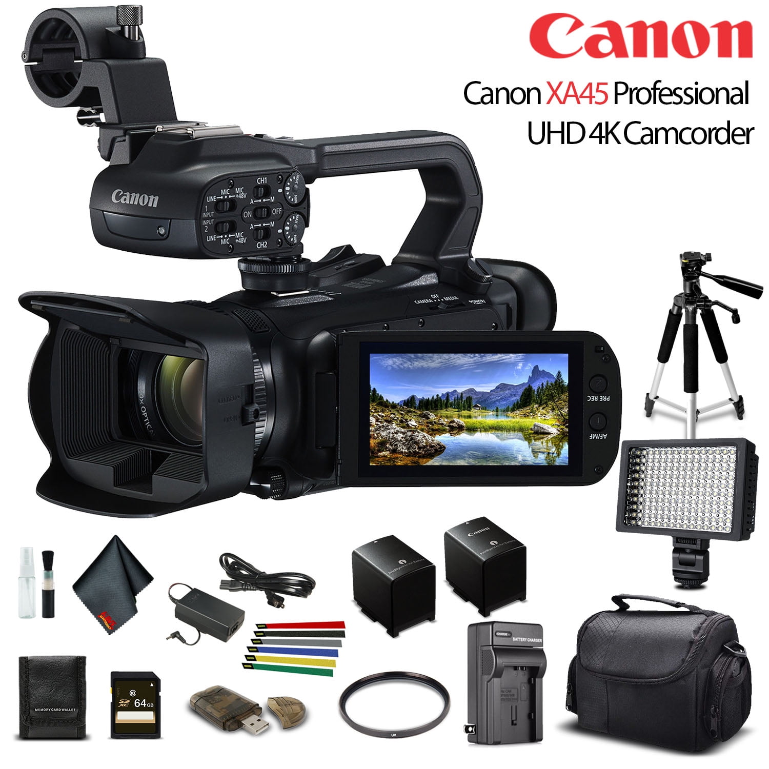 Canon XA45 Professional UHD 4K Camcorder W/ Extra Battery - Starter ...