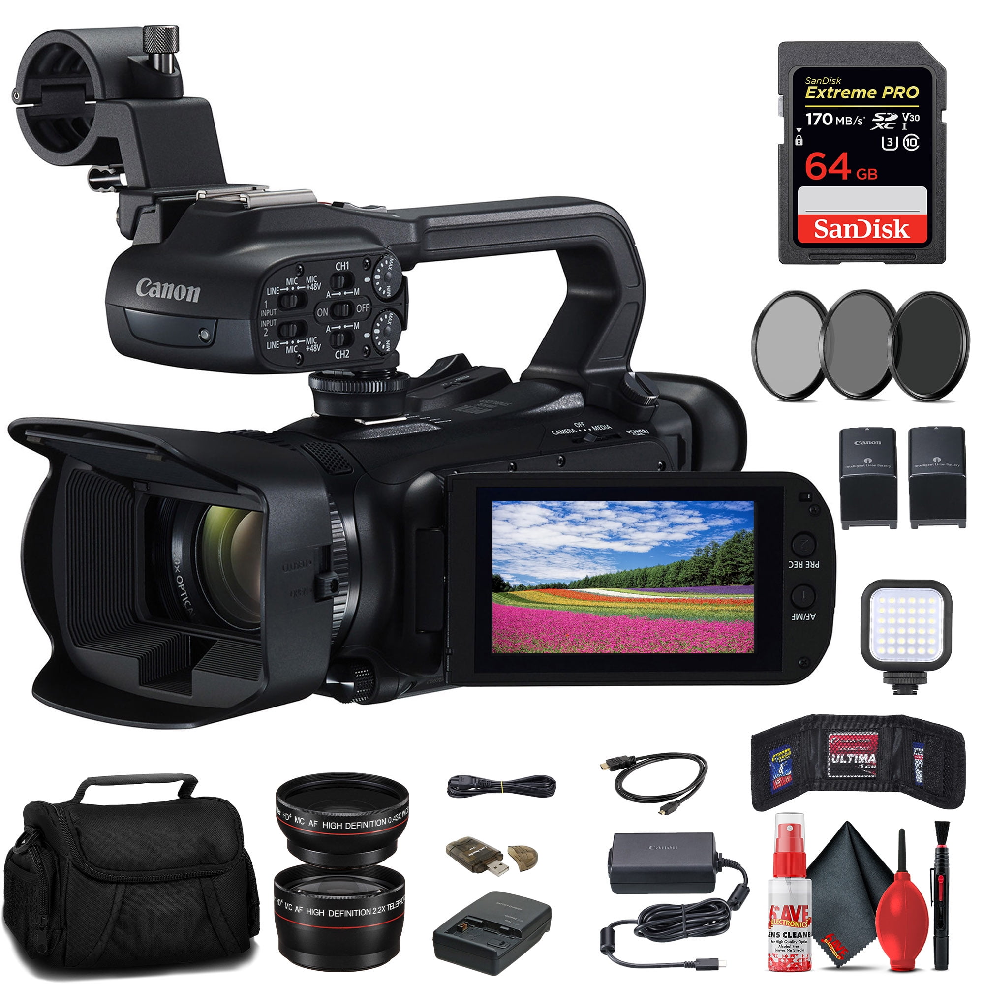 Canon XA60 UHD 4K Professional Camcorder with Digital Accessories for Content Creators, Vlog Set ...