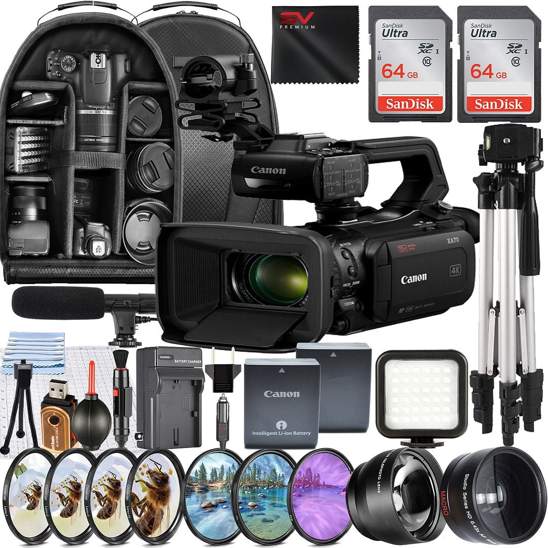 Canon XA70 UHD 4K30 Camcorder with 2 Pack 64GB SanDisk Memory Card ...