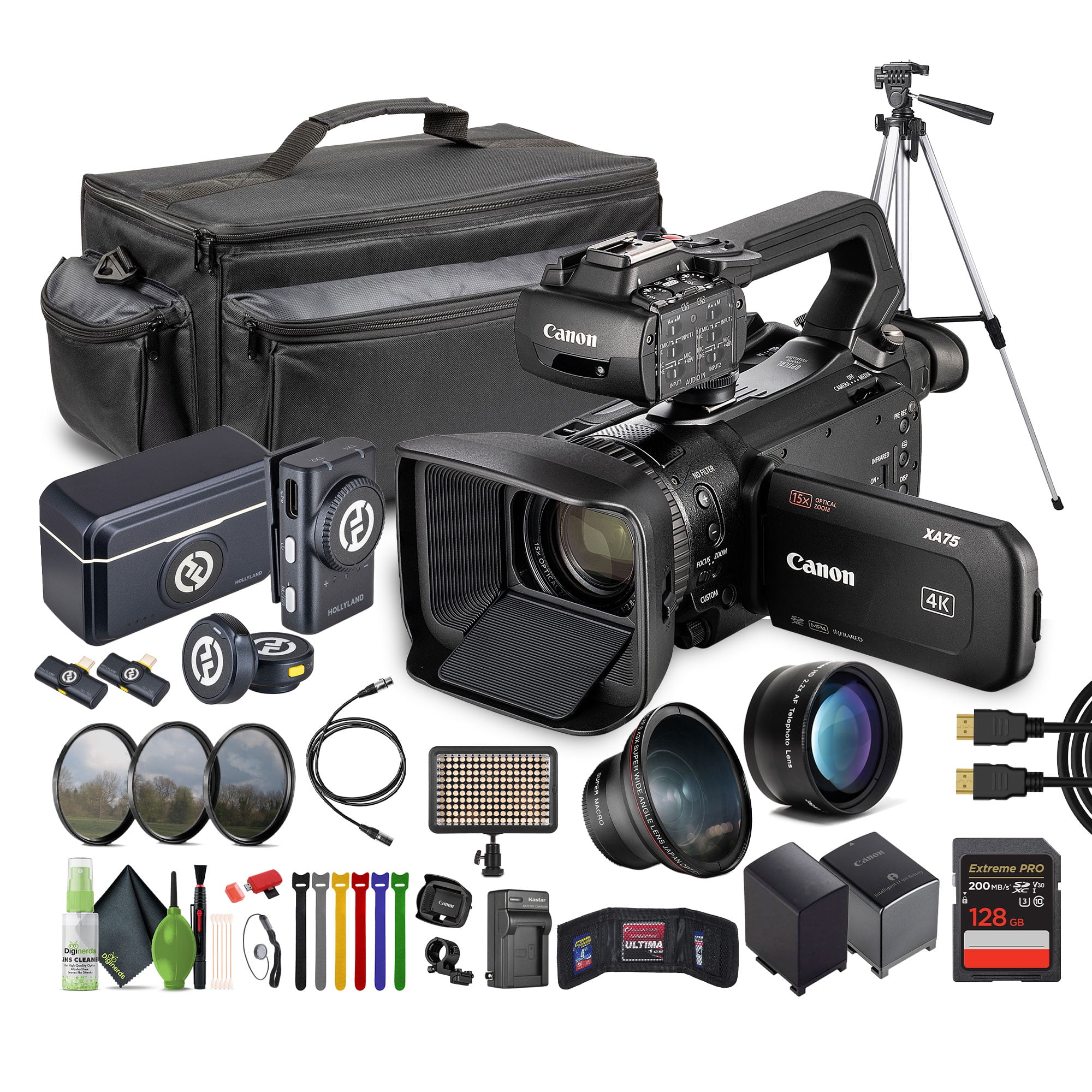 Canon XA75 PAL 4K UHD Camcorder 25p Dual Pixel AF Bundle with 128GB ...
