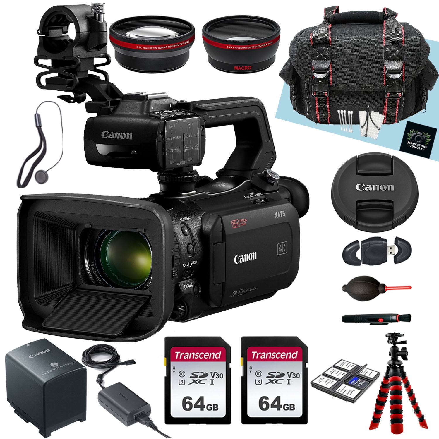 Canon XA75 UHD 4K30 Camcorder with Dual-Pixel Autofocus + AUX Wide ...